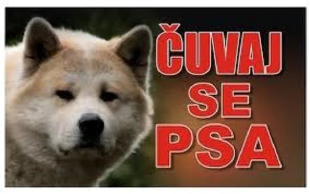 Tabla Čuvaj se psa - Akita Inu 20x12.5cm • URBAN PETS