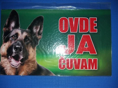 Tabla Ovde ja čuvam - Nemački ovčar 20x12.5cm • URBAN PETS